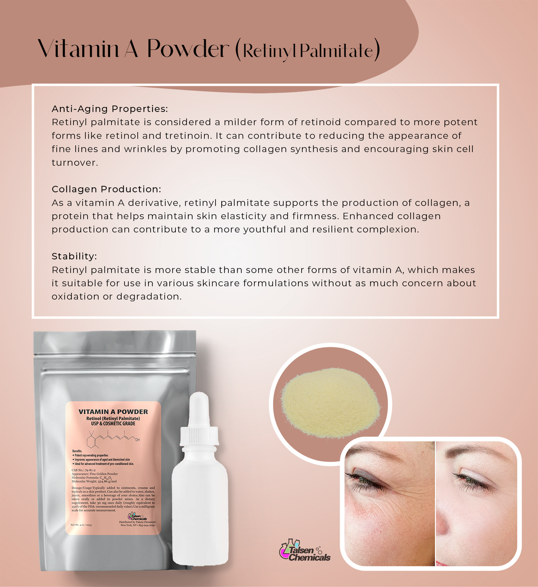 Retinyl Palmitate (Vitamin A) Powder – TALSEN CHEM